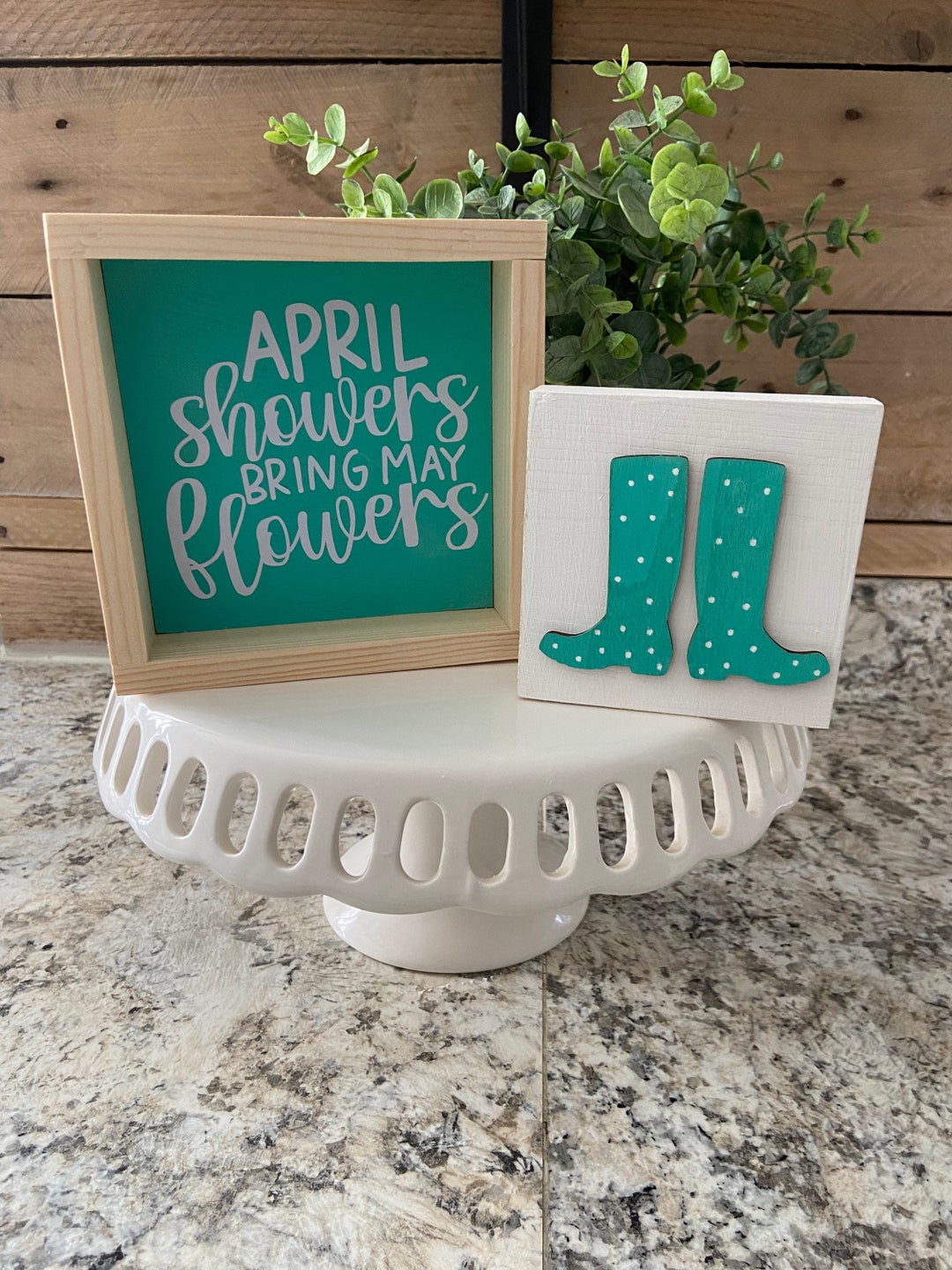Spring Decor | April Shower Bring May Flowers Bundle | | Spring Sign ...