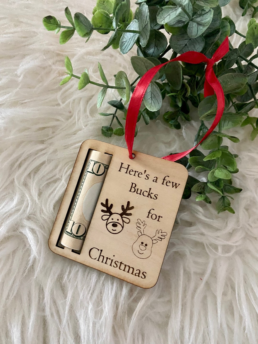 Here’s a Few Bucks for Christmas | Money Holder Ornament | Wooden ...