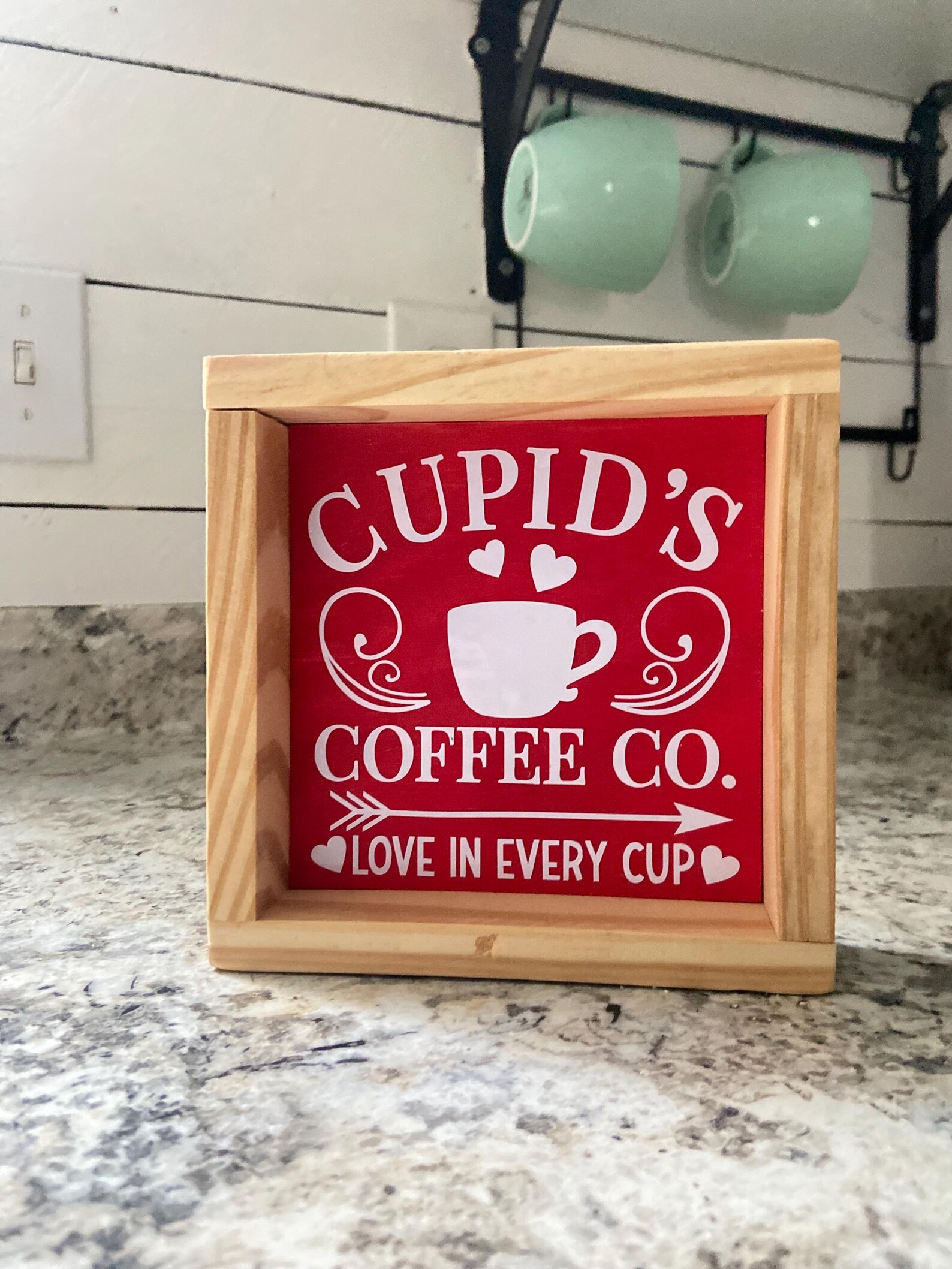 Valentines Day Coffee Bar Sign: Cupid Coffee Co. Reclaimed Wood Decor ...