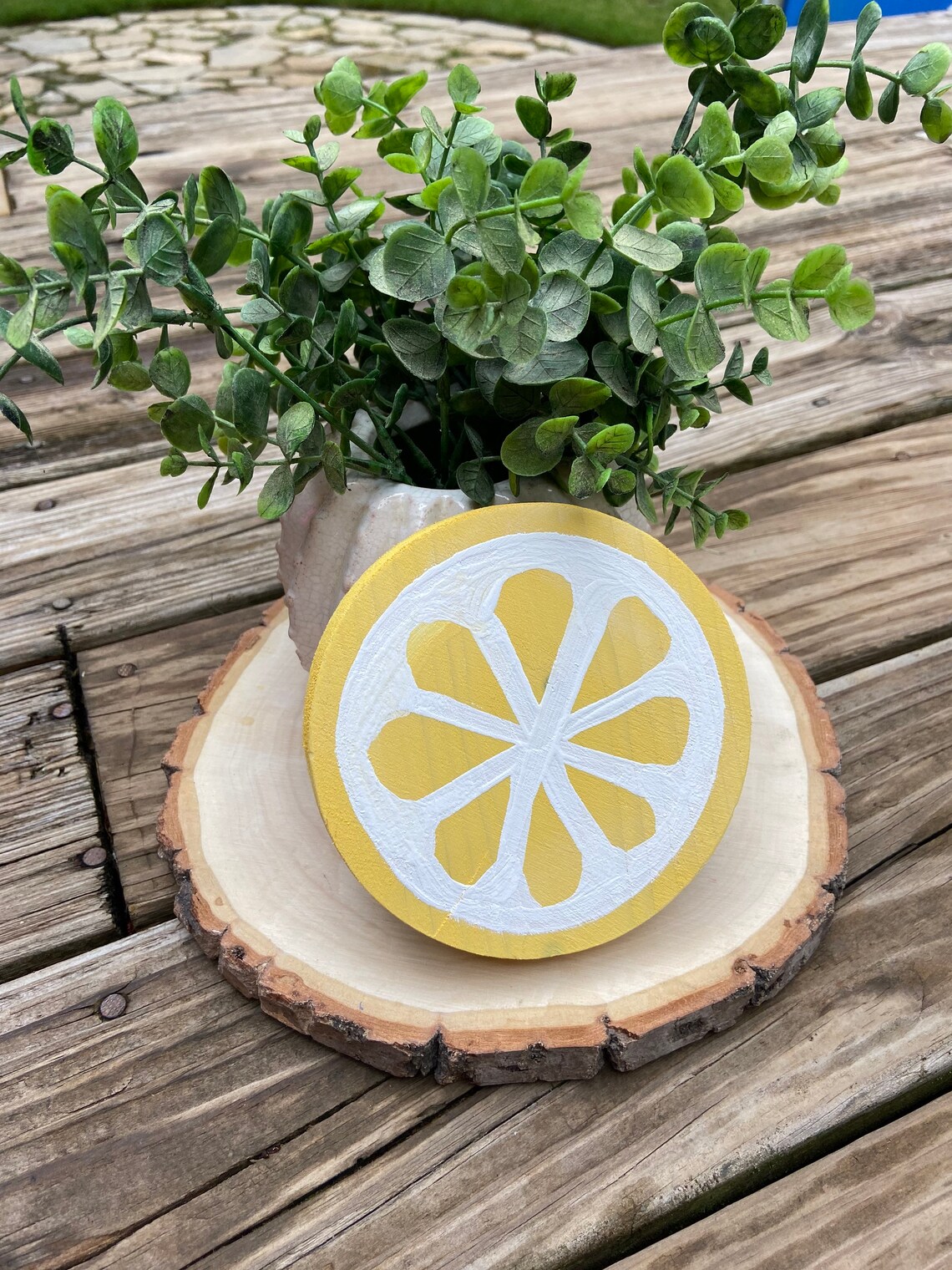 Wood Lemon Slice Lemon Tiered Tray Decor Wooden Lemon - Etsy