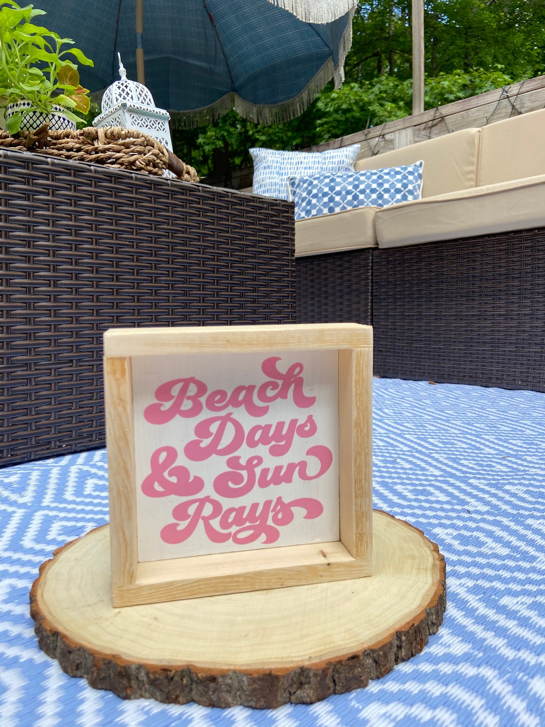 Pink Beach Days & Sun Rays Sign: Coastal Summer Decor - Etsy
