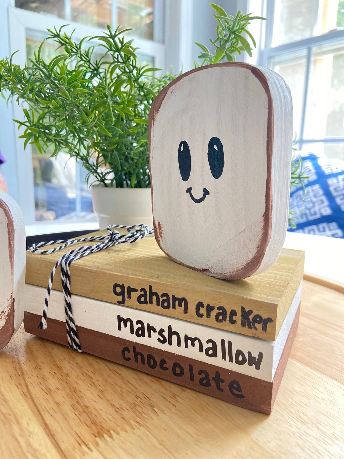 Smores Decor Bundle Smores Book Stack & Marshmallows | Etsy