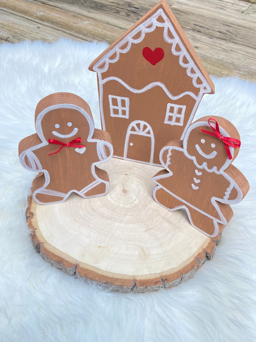 Wooden Gingerbread House | Gingerbread Tiered Tray Decor | Gingerbread ...