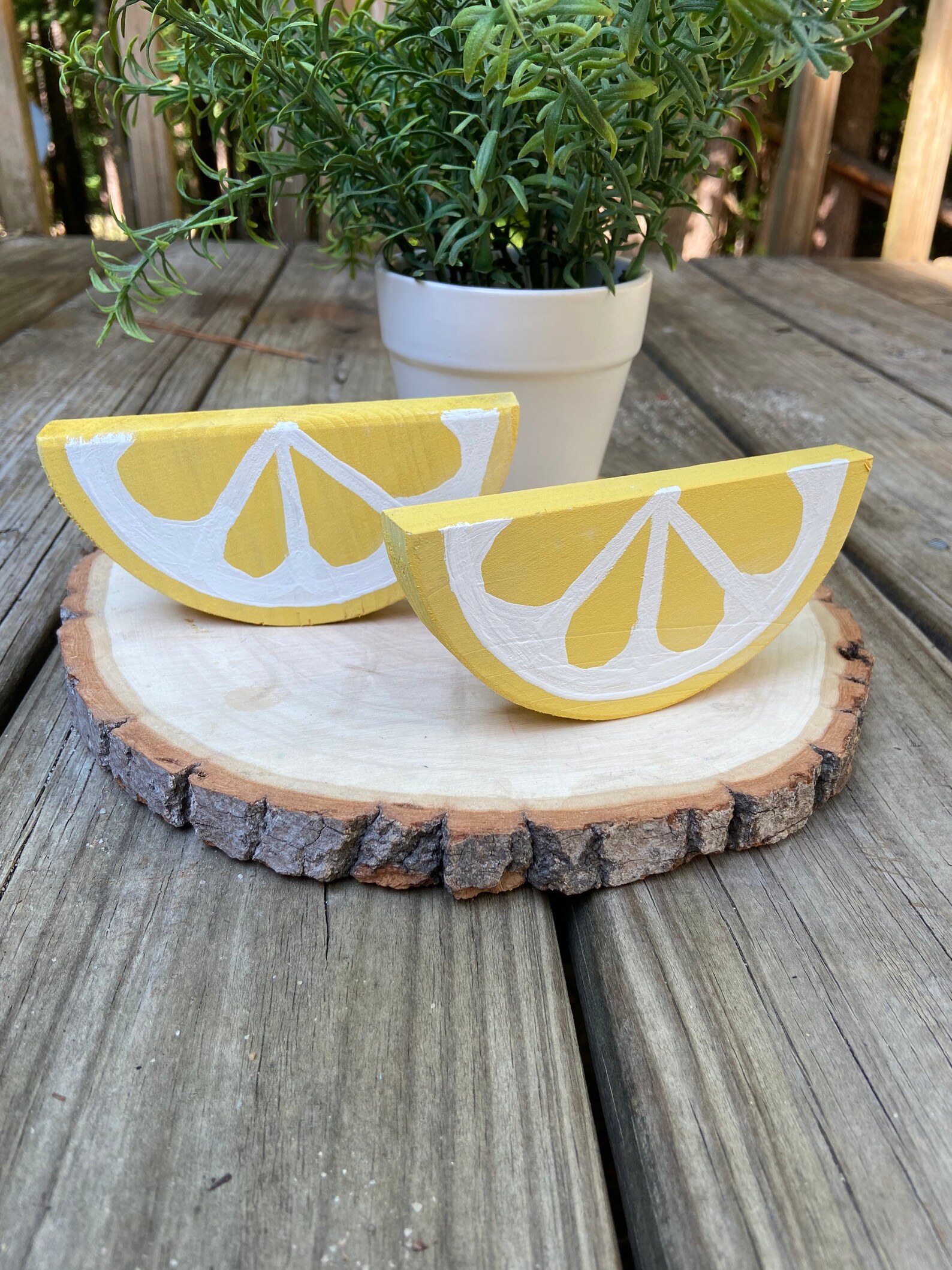 Set of 2 Wooden Lemon Half Slices Lemon Tiered Tray Decor - Etsy