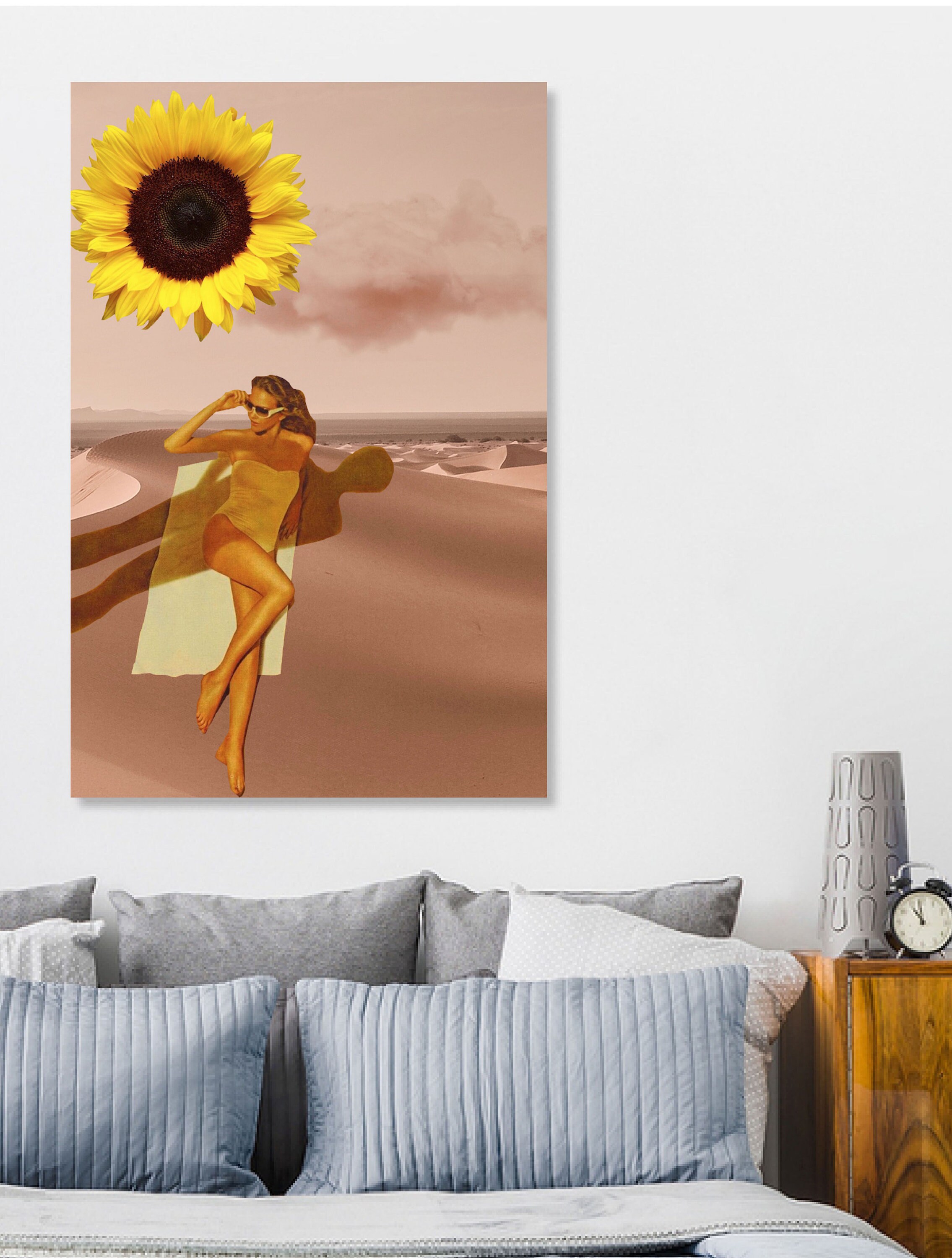 Paper surreal collage art vintage landscape Take it easy. pinup art ...