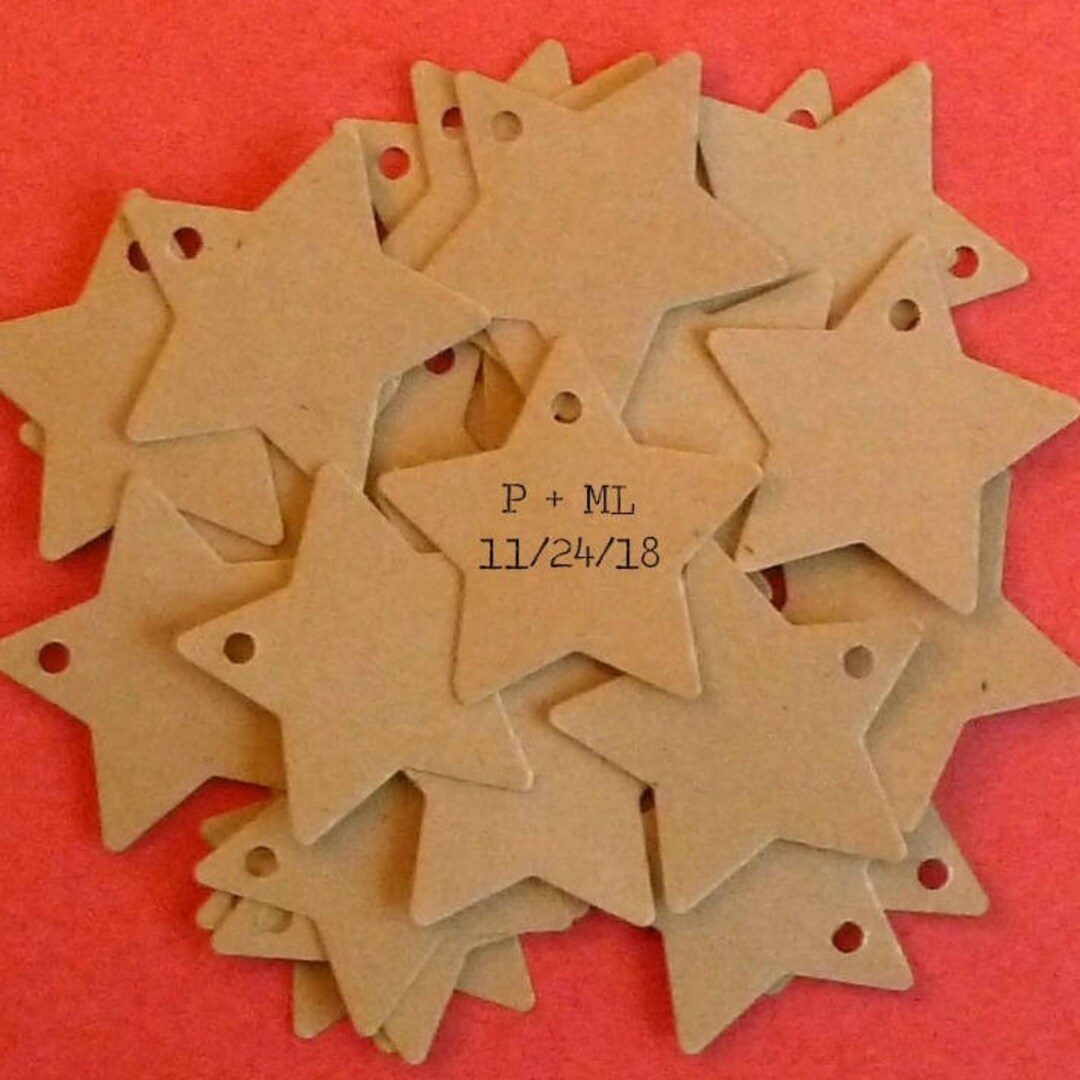 Wedding Tags - Rustic Kraft Star Shaped Tags for Wedding Favors, Treat ...