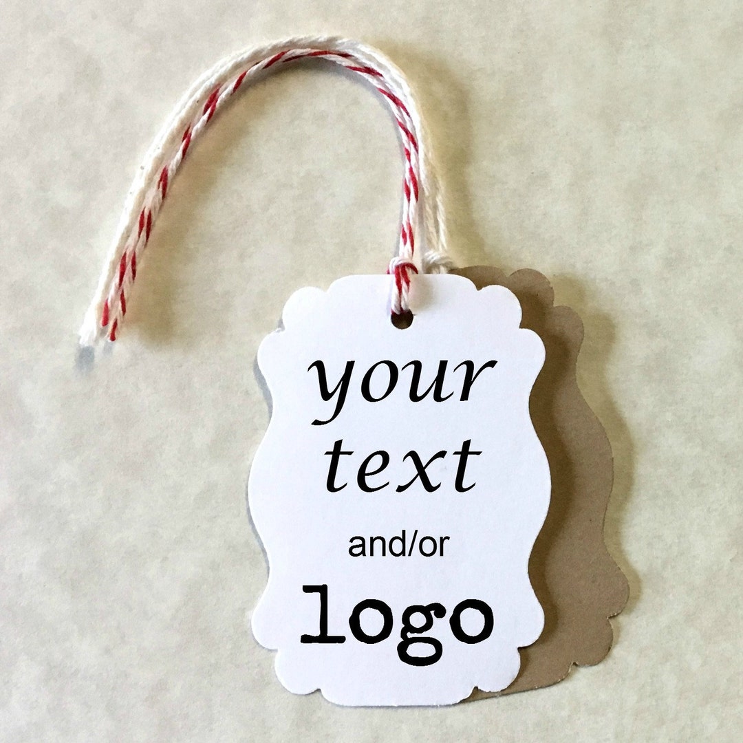 Personalized Tags - Elegant Custom Printed Tags . Fancy Edge Tags 1.625 ...