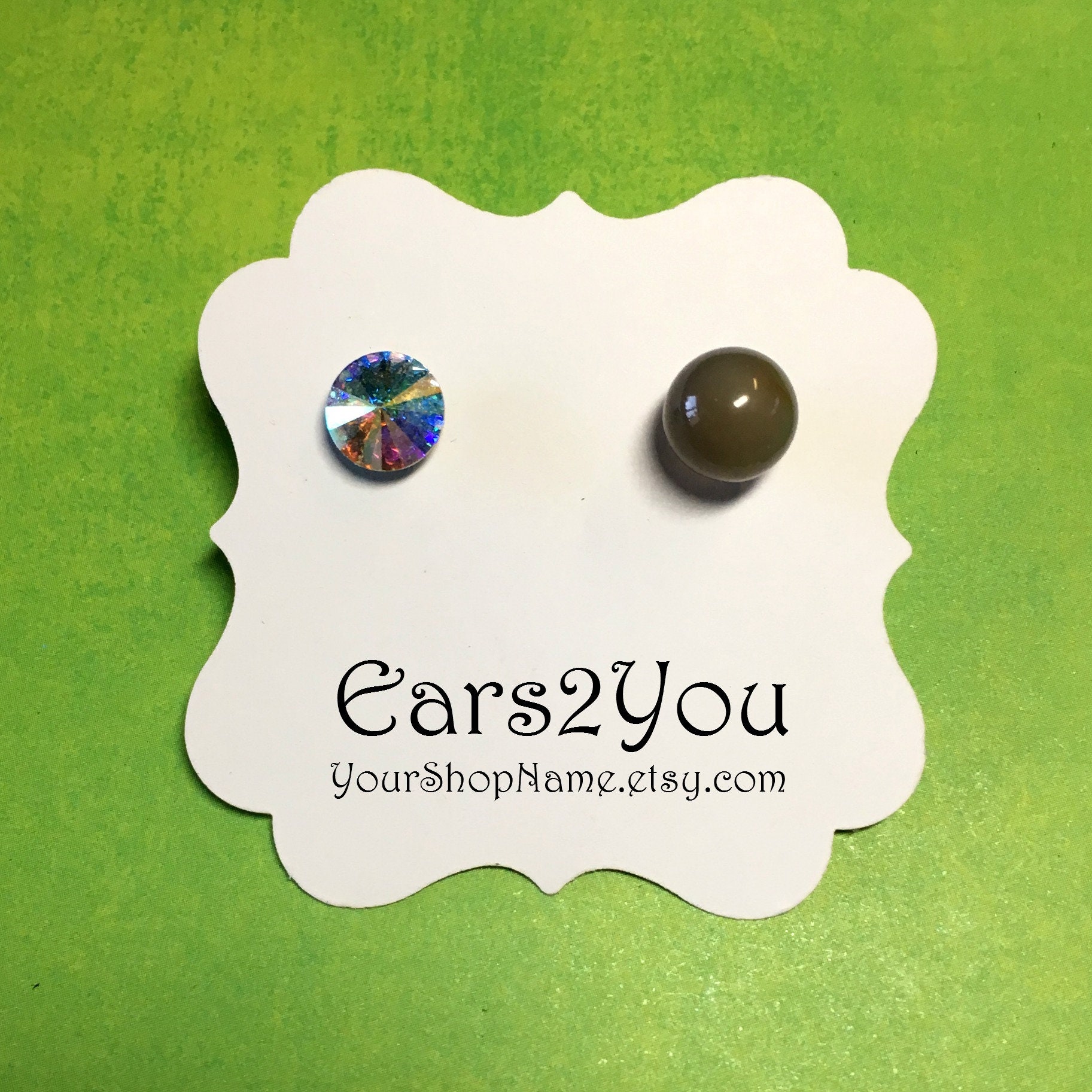 Personalized Earring Cards 100 bracket shaped white jewelry | Etsy