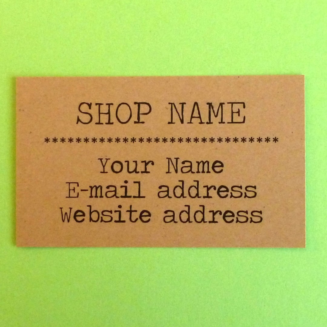 Kraft Business Cards (100) Custom Biz Cards Free US Shipping Kraft ...