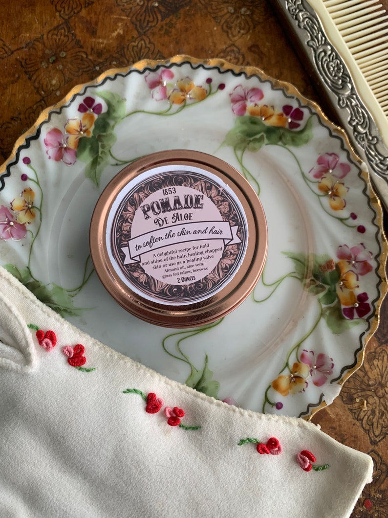 Pomade De Aloe, Skin and Lip Salve Pomatum, Victorian Hair, Unscented ...
