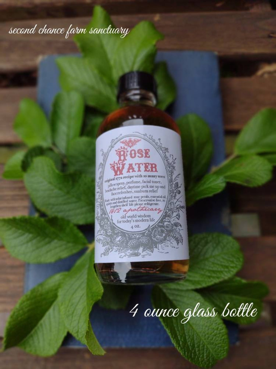 Rose Water Glass Bottle 1772 Historical Recipe , Natural Herbal Facial ...
