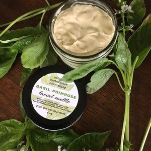 Basil Primrose Face Cream, Natural Skincare, Organic Moisturizer, Vegan ...