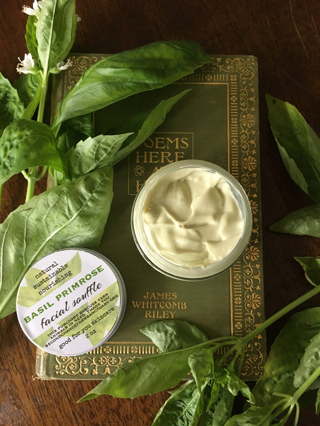 Basil Primrose Face Cream, Natural Skincare, Organic Moisturizer, Vegan ...