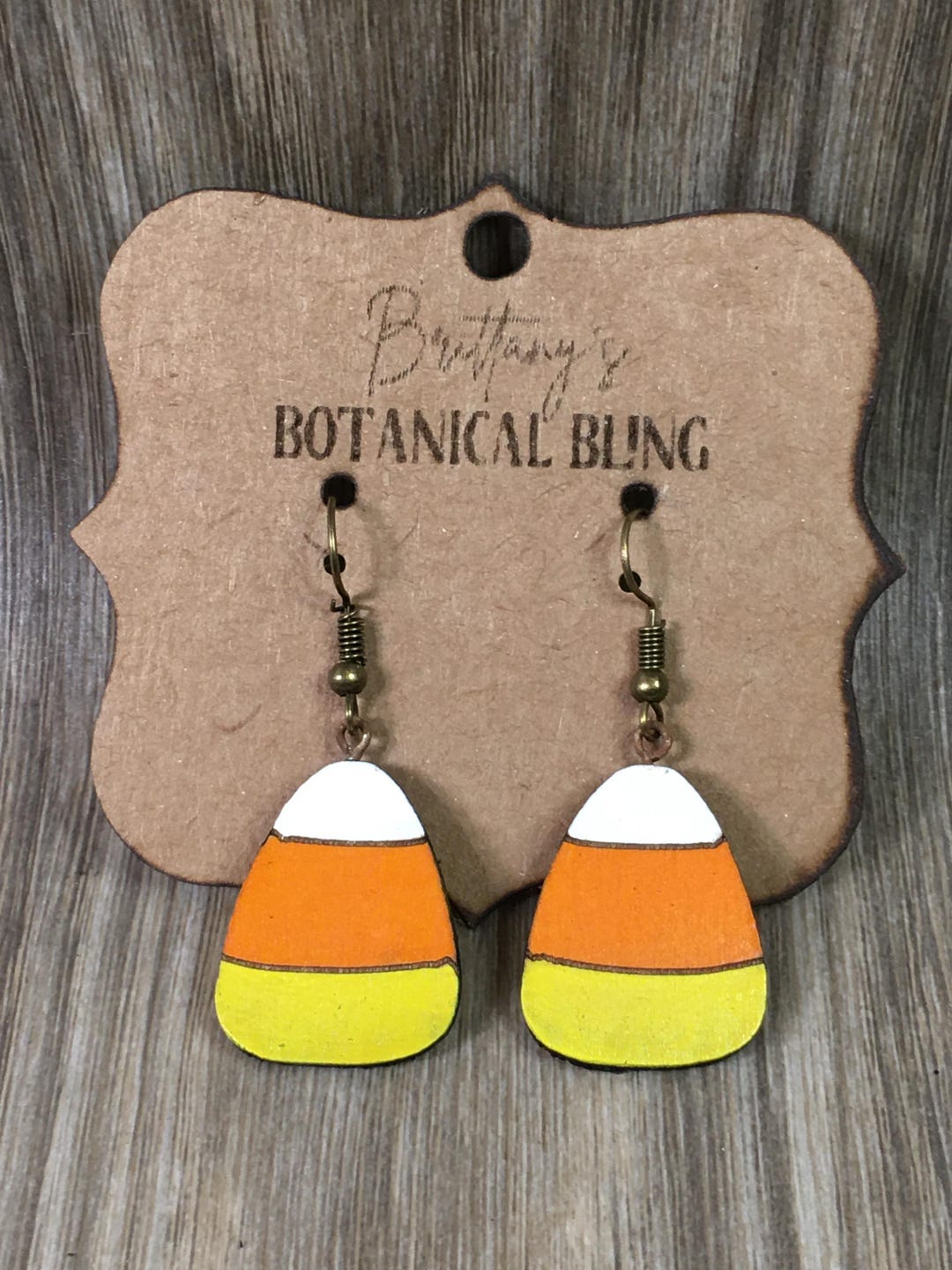 Candy Corn Wooden Laser Cut Etched Hand Painted Dangle Earrings fall ...