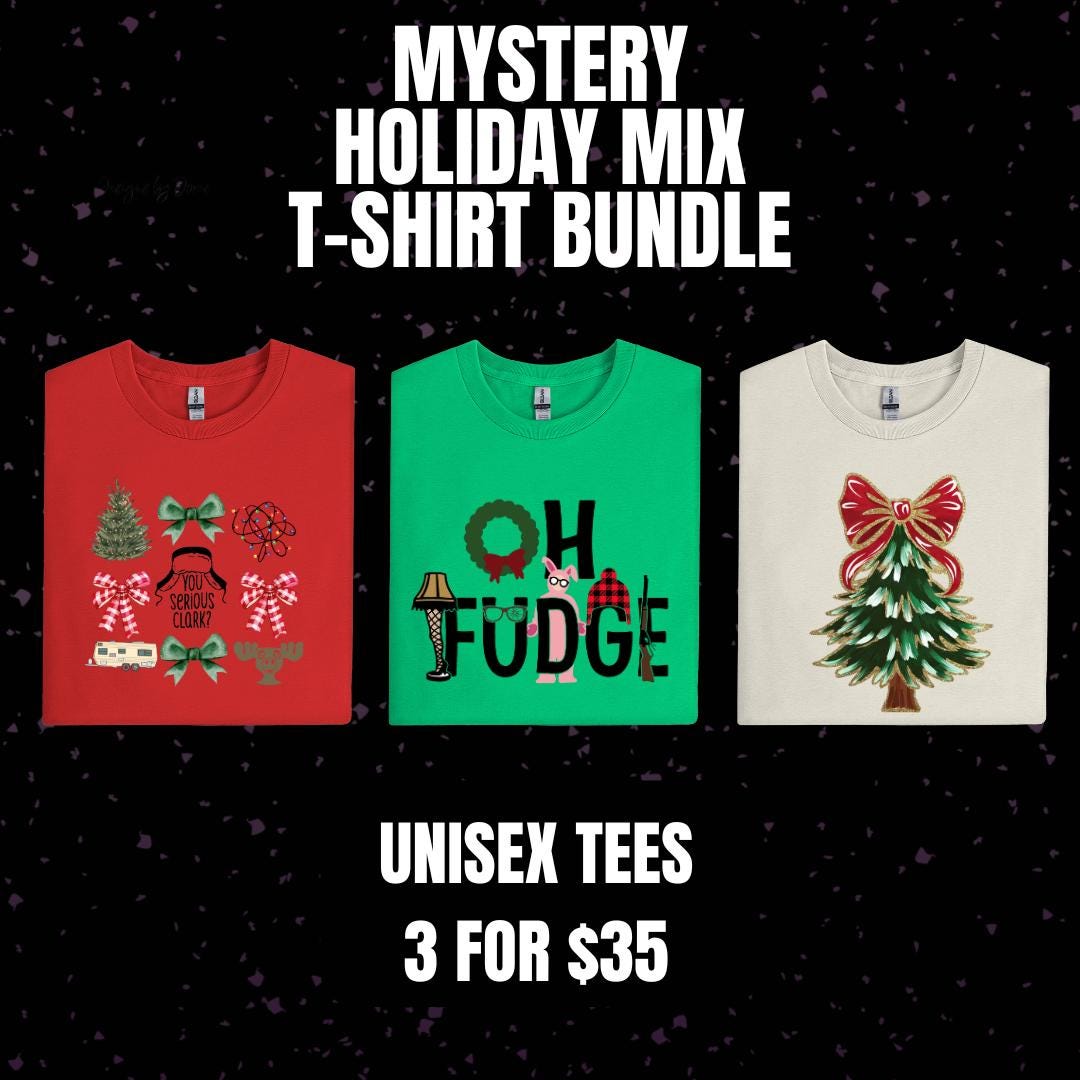 Holiday Mystery T-shirt Bundle, Holiday Tees, Holiday Shirts, Bridal ...