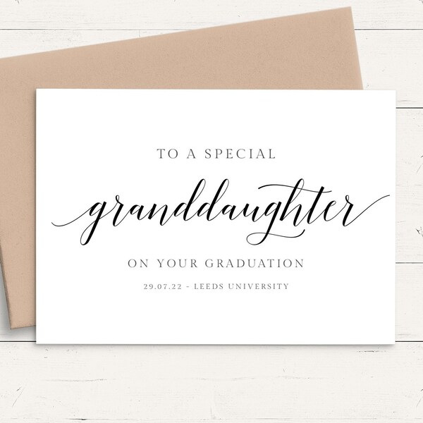 Grand Daughter Graduation Card - Etsy