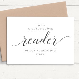 Will You Be Our Reader Proposal Card Personalised, Wedding Proposal ...