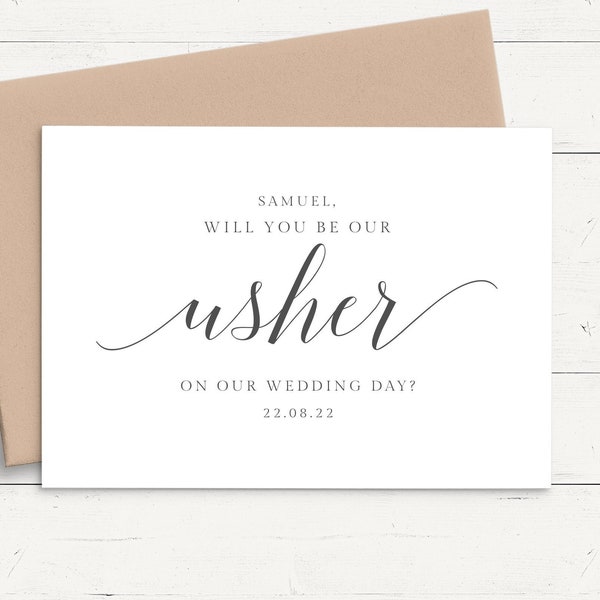 Usher Card - Etsy