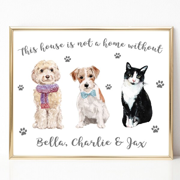 Dog and Cat Print - Etsy