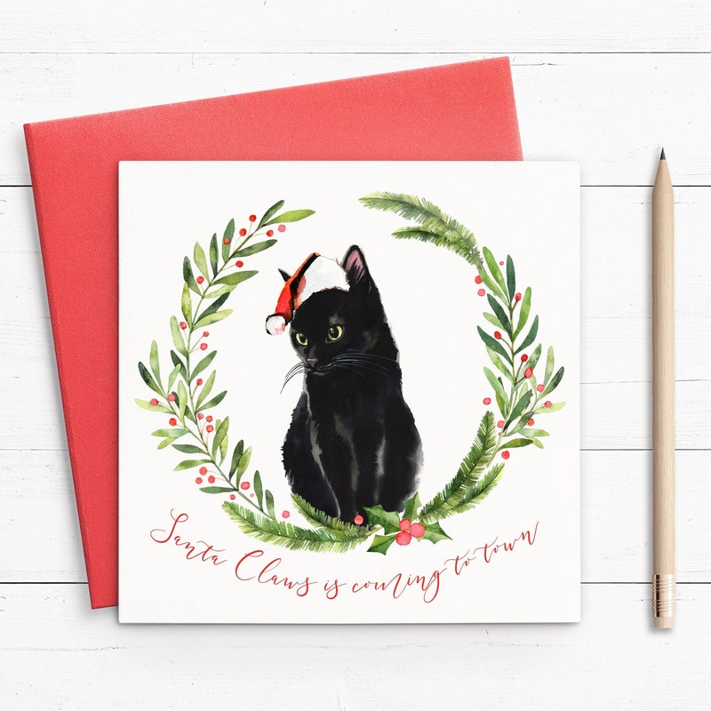 Cat Holiday Cards - Etsy