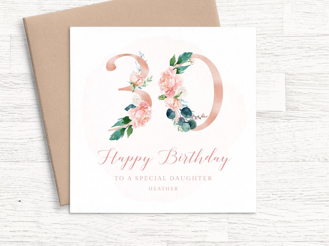30th Birthday Card for Daughter Personalised, Personalized 30th ...