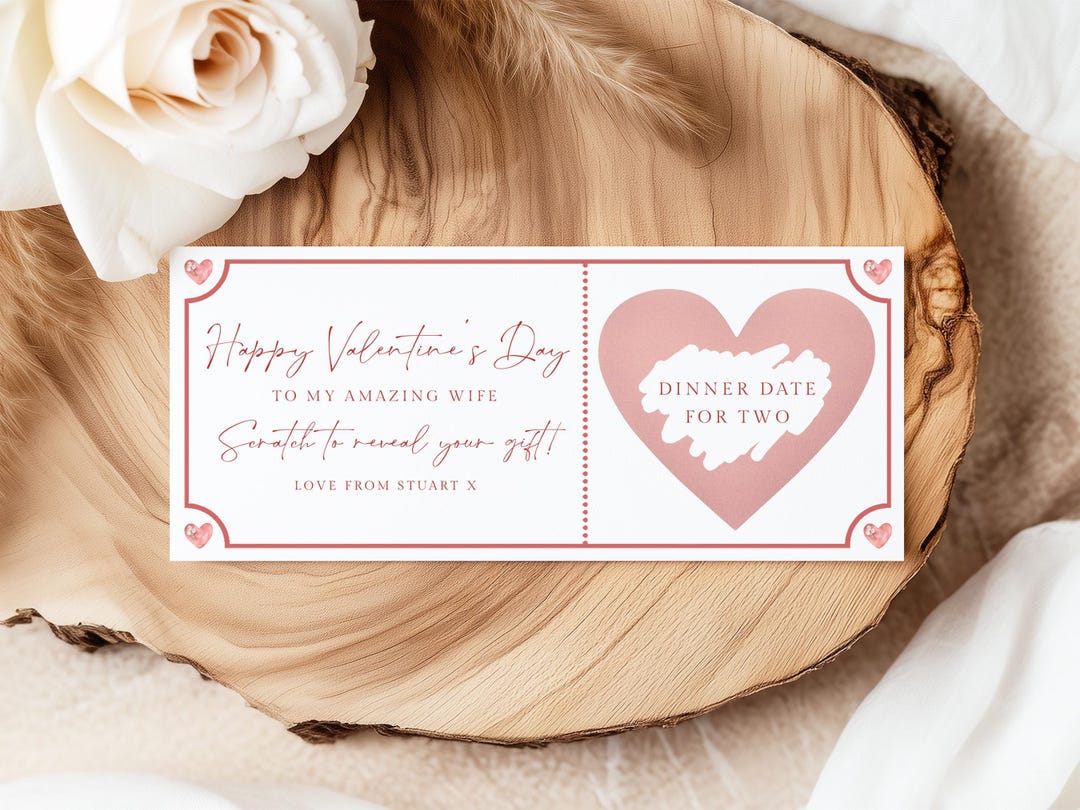 Scratch off Valentines Day Voucher Personalised, Surprise Scratch ...