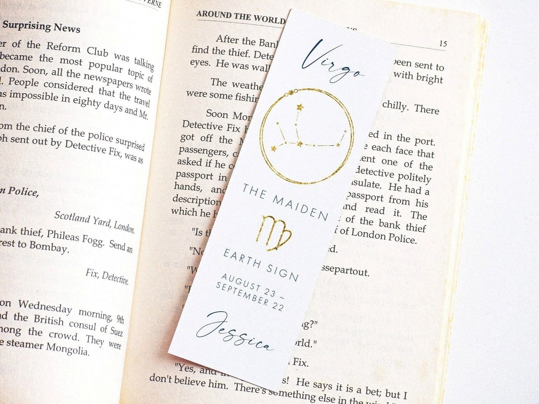 Virgo Bookmark Custom, Personalised Bookmark for Women, Astrology ...