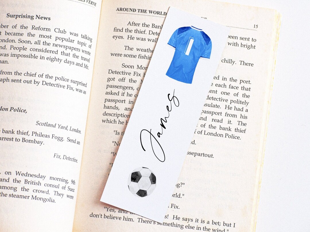 Personalised Bookmark Football Theme, Football Bookmark Personalized ...