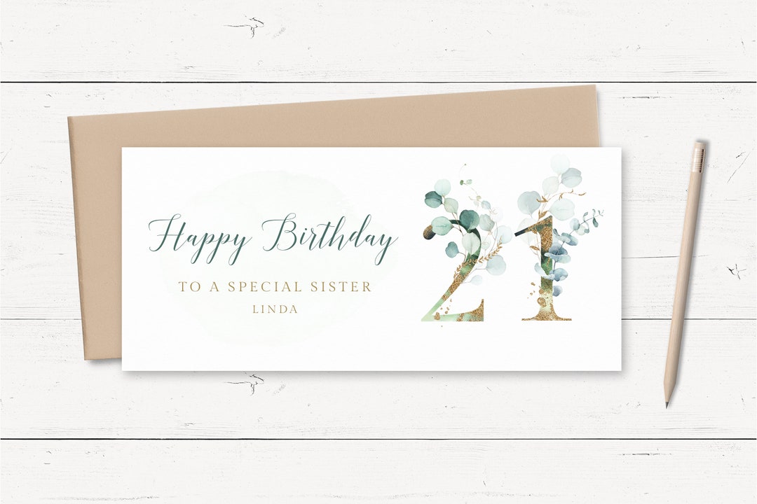 21st Birthday Money Holder Gift, Personalised Birthday Money Card ...
