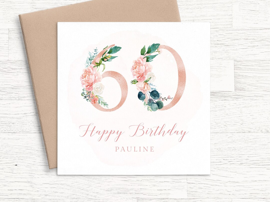 Personalized 60th Birthday Card for Women, Personalised 60th Birthday ...
