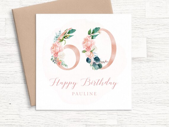 Personalized 60th Birthday Card for Women Personalised 60th - Etsy