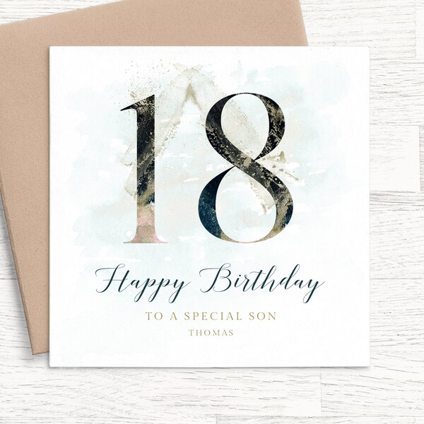 18th Birthday Card Son - Etsy UK