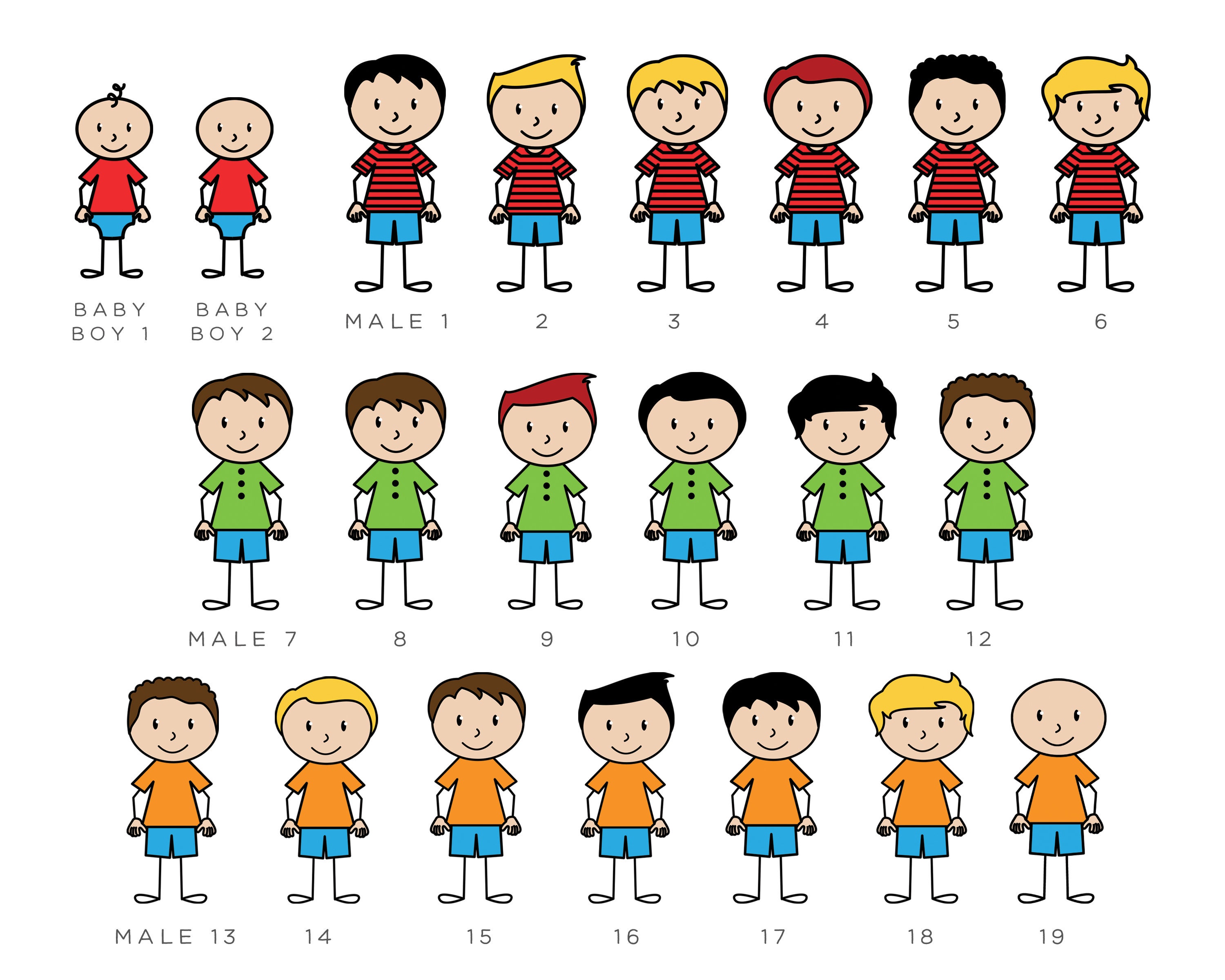 Stick Family Print With Pets Stick Man Print Custom Cartoon - Etsy UK