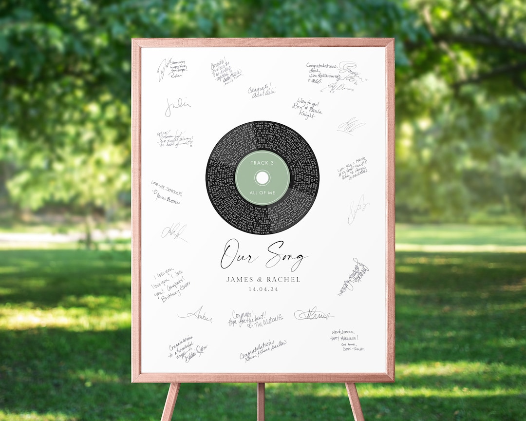 Record Guest Book Alternative Personalized Wedding, Personalised ...