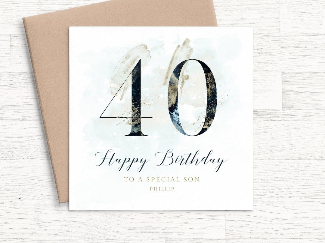 Personalised 40th Birthday Card for Son, Son 40th Birthday Card ...