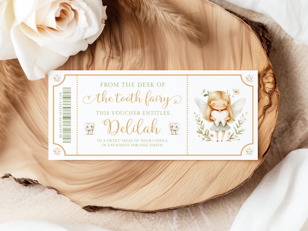 Personalised Girls Tooth Fairy Voucher, Tooth Fairy Gifts for Girls ...
