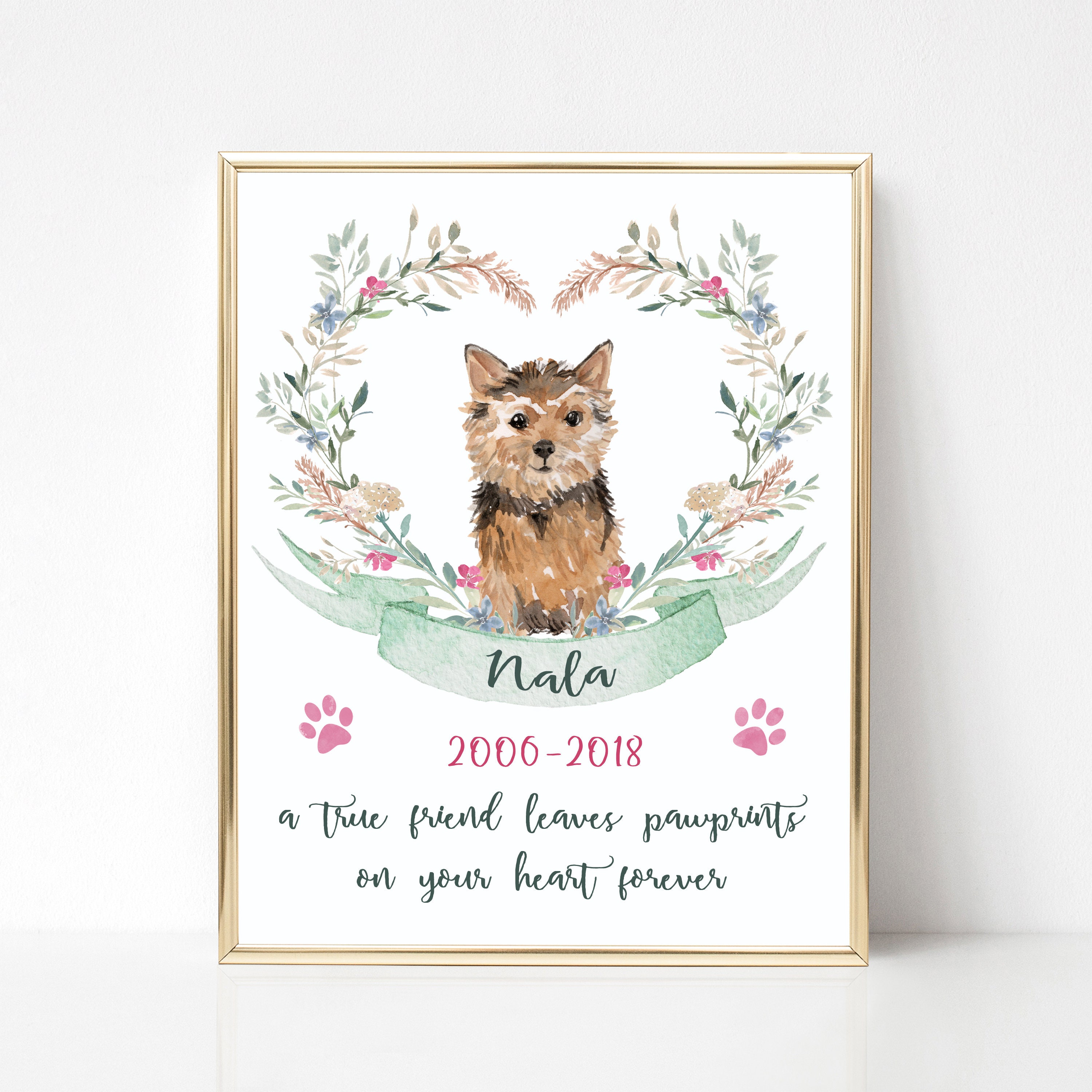Yorkie Memorial Pictures Dog Memorial Gift Pet Loss Gifts | Etsy