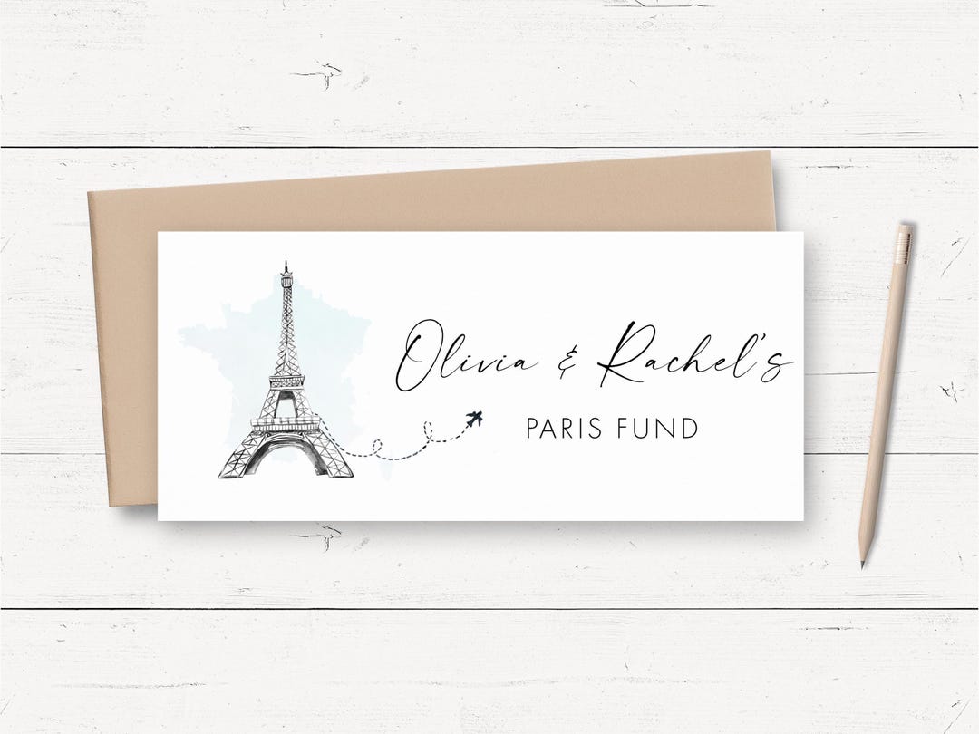 Paris Travel Fund Money Wallet Personalised, Travel Money Wallet ...