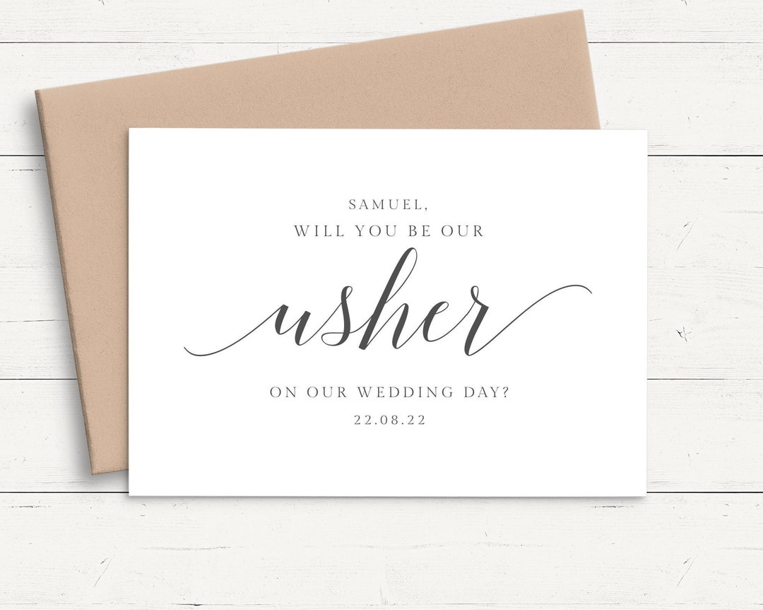 Will You Be Our Usher Card Personalised, Will You Be Usher Proposal ...