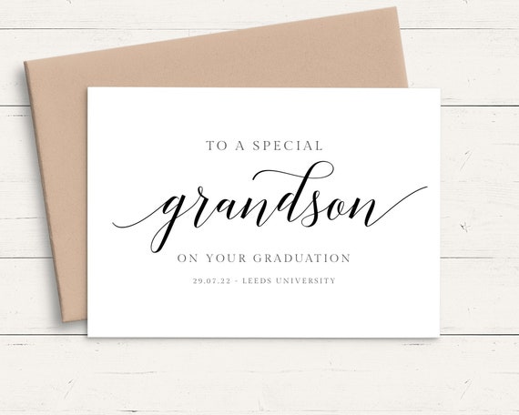 Personalised Graduation Card for Grandson Personalized - Etsy