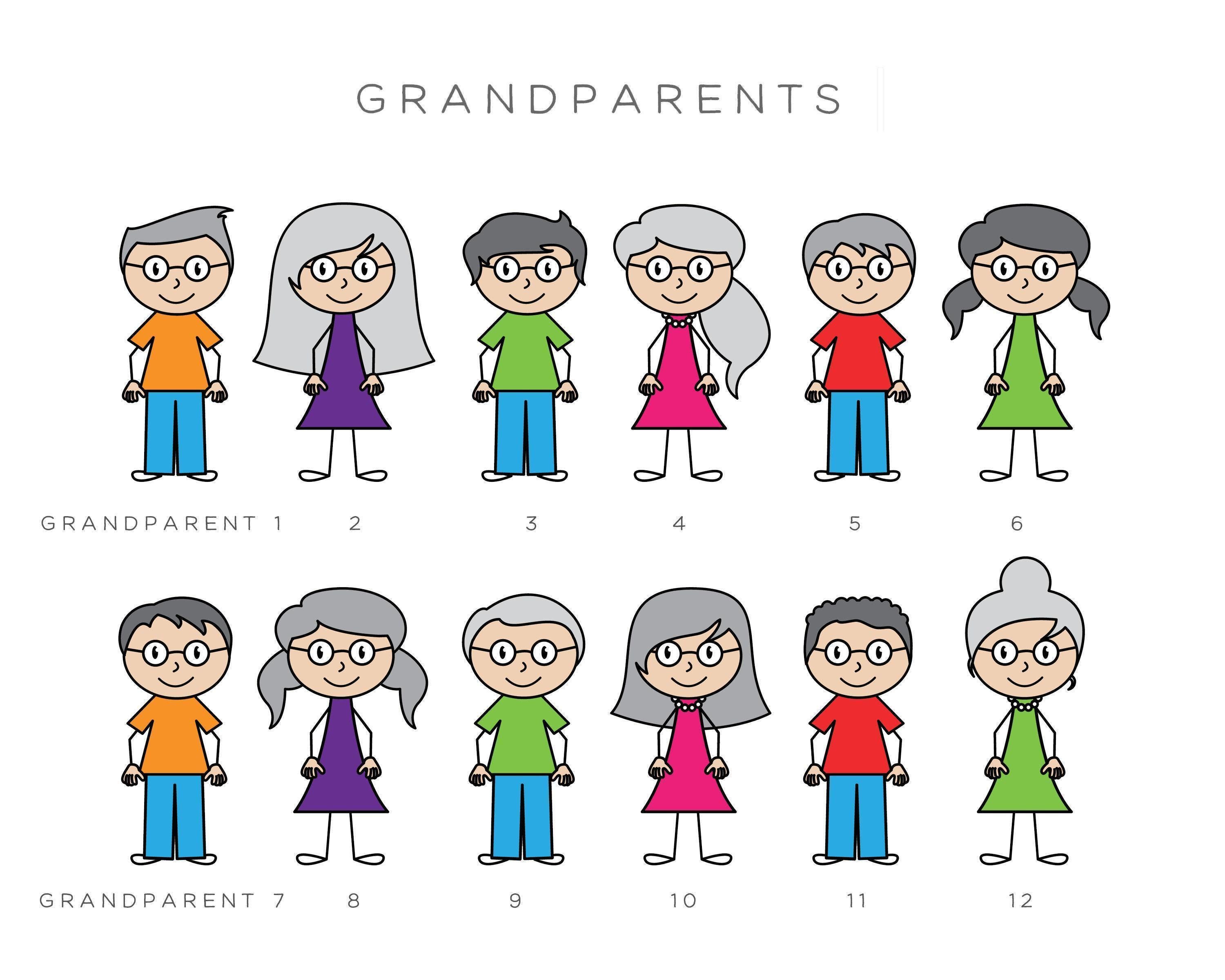 Stick Family Print With Pets, Stick Man Print Custom, Cartoon Family ...