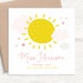 Sun Thank You Teacher Card Personalized, Teacher Thank You Card ...