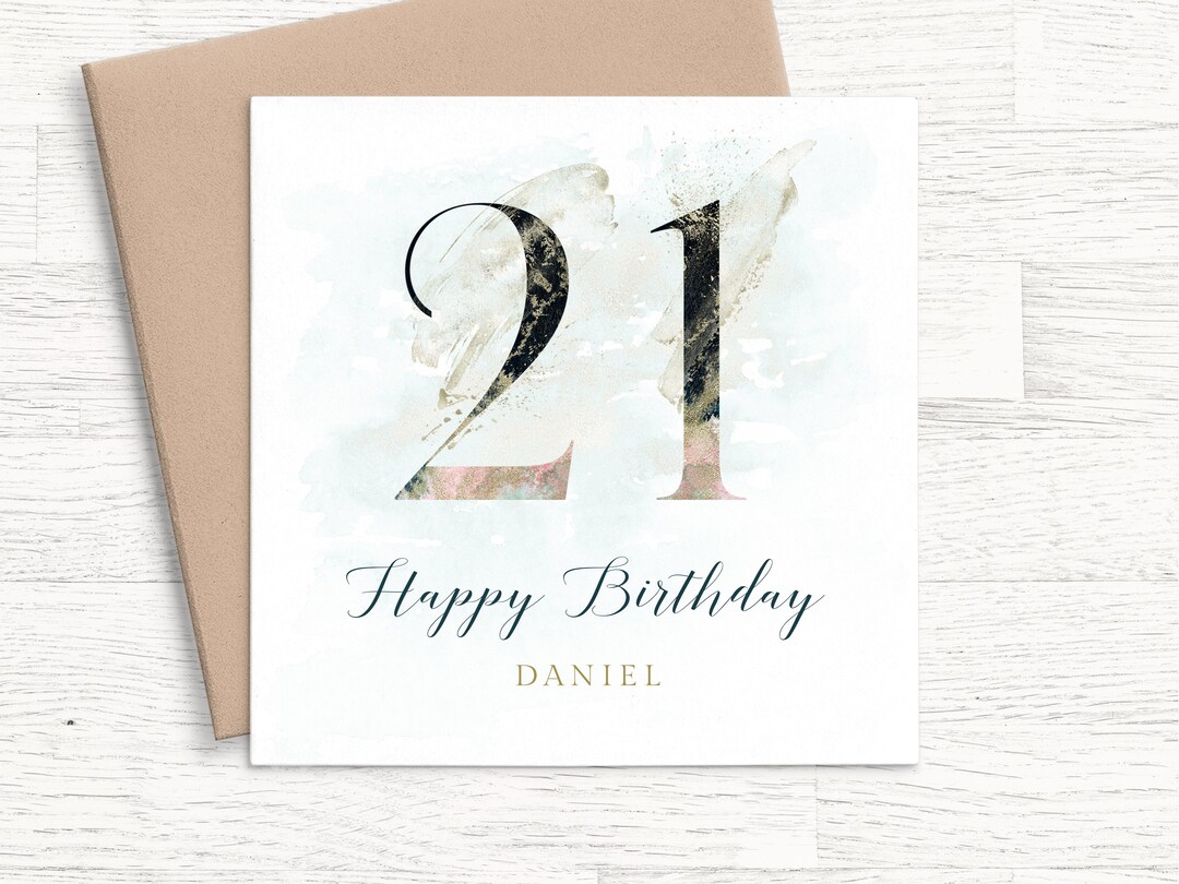 Personalised 21st Birthday Card for Him, Personalized 21st Birthday ...