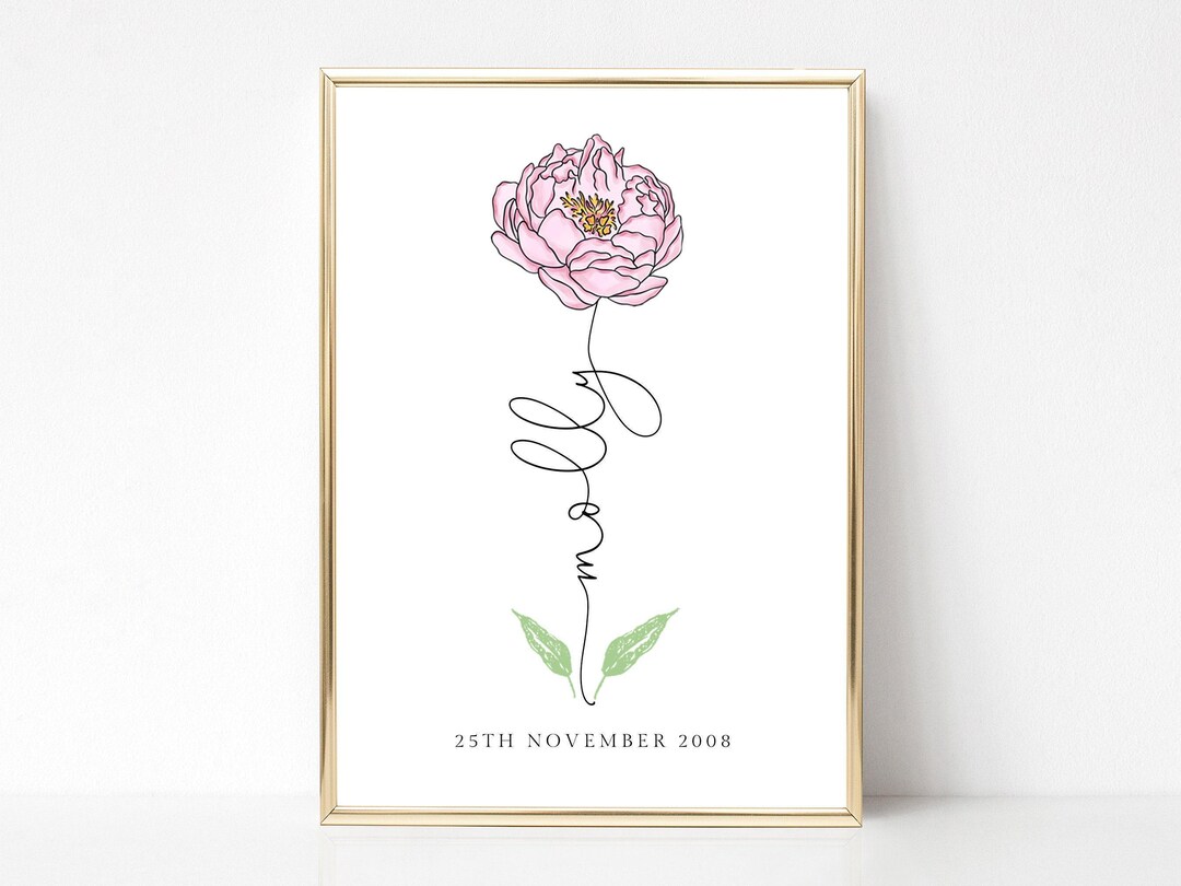 November Birth Flower Print Personalized, Birth Flower Gifts for Her ...