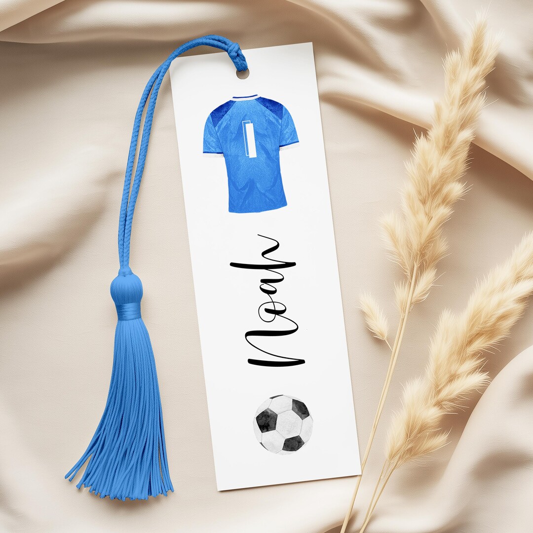 Personalised Bookmark Football Theme, Football Bookmark Personalized ...