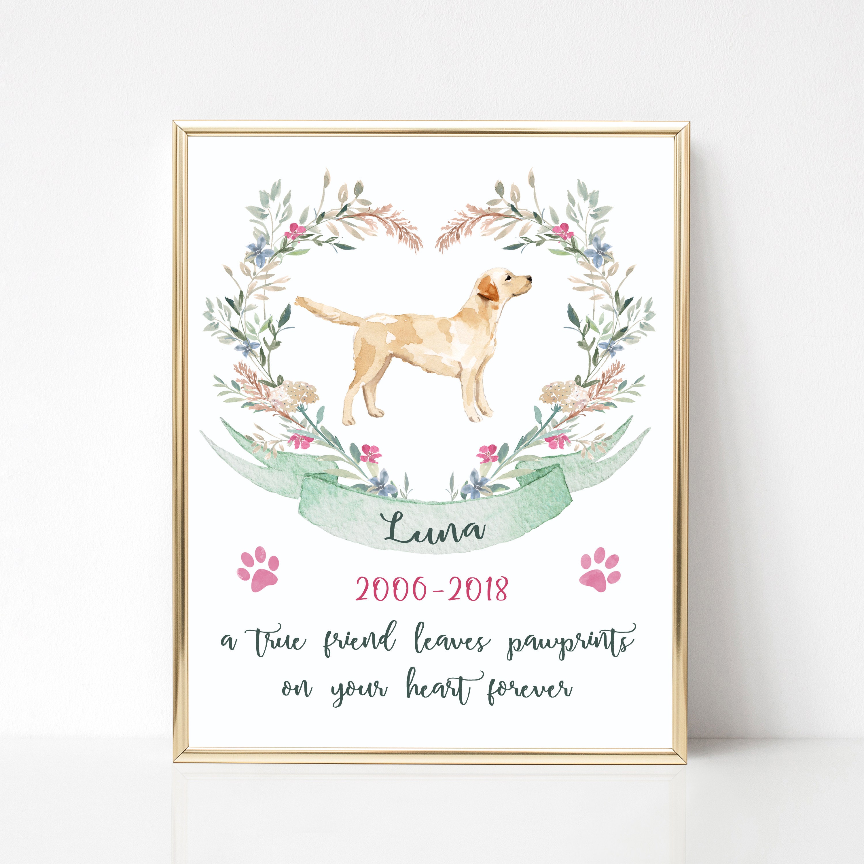 Labrador Memorial Pet Memorial Picture Personalized Dog | Etsy