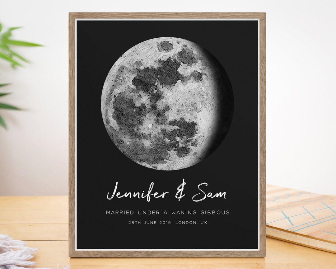 Personalized Moon Phase by Date, Custom Moon Phase Print, Personalised ...