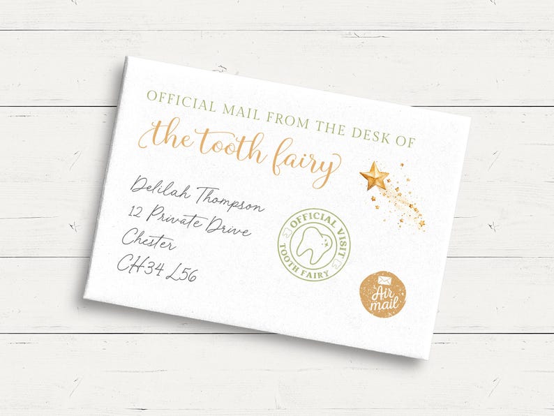 Personalised Tooth Fairy Letter Missing Tooth, Boys Tooth Fairy Note ...
