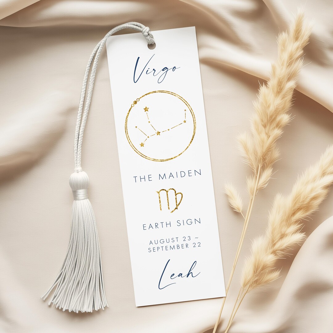 Virgo Bookmark Custom, Personalised Bookmark for Women, Astrology ...