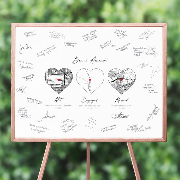 Map Guest Book - Etsy